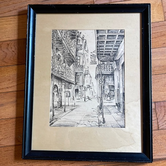Art | New Orleans Framed Watercolor By Malcolm Paul Newman Hand Colored ...